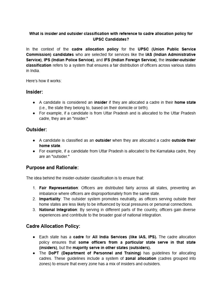Topic-24 - Insider and Outsider | PDF