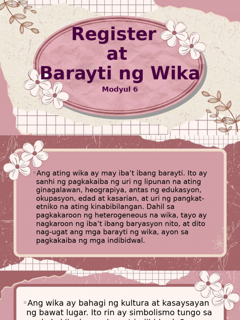 Register NG Wika | PDF