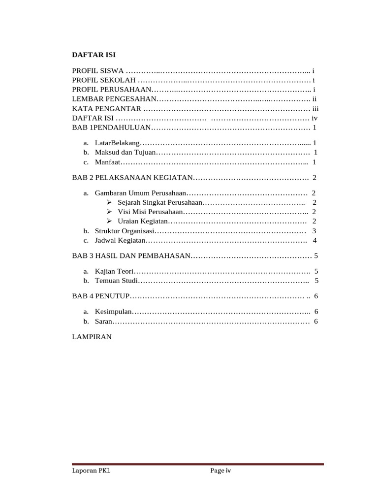 Daftar Isi Dita | PDF