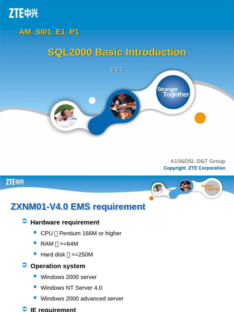 AM - SI01 - E1 - P1 SQL2000 Basic Introduction V1.1 17p | PDF | Microsoft Sql Server | Databases