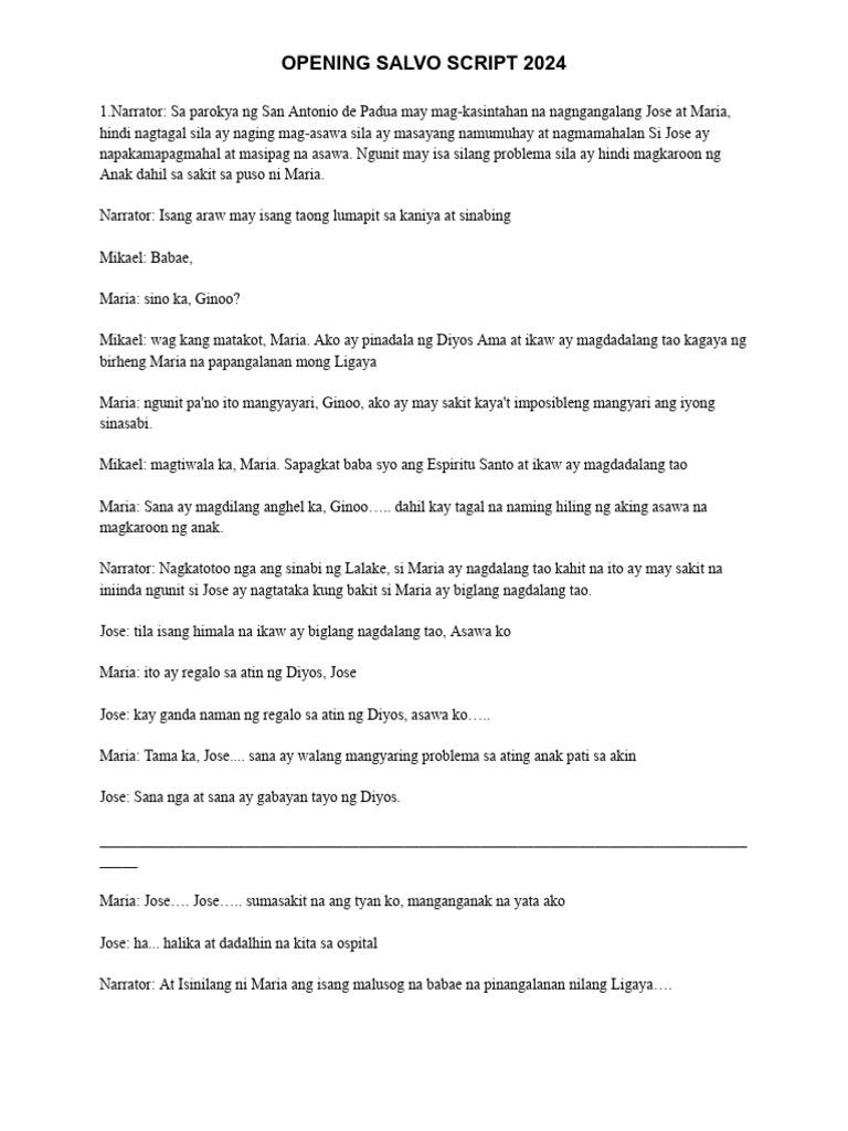 Opening Salvo Script | PDF