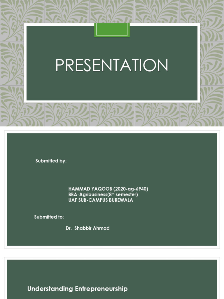 PresEntation Hammad Alvi | PDF | Entrepreneurship | Strategic Management