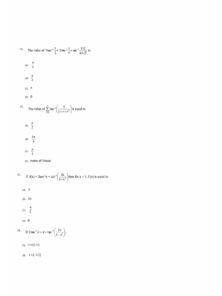 Inverse Trignometric Functions-Qp - Updt | PDF