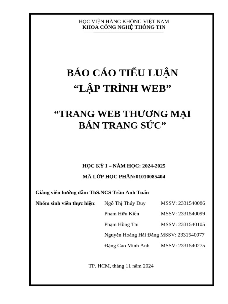 LẬP TRÌNH WEB BTL | PDF