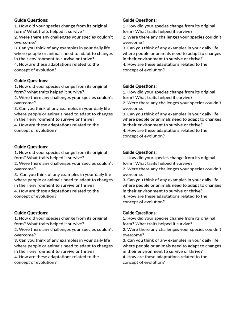 Survival of The Fittest | PDF | Adaptation | Evolution