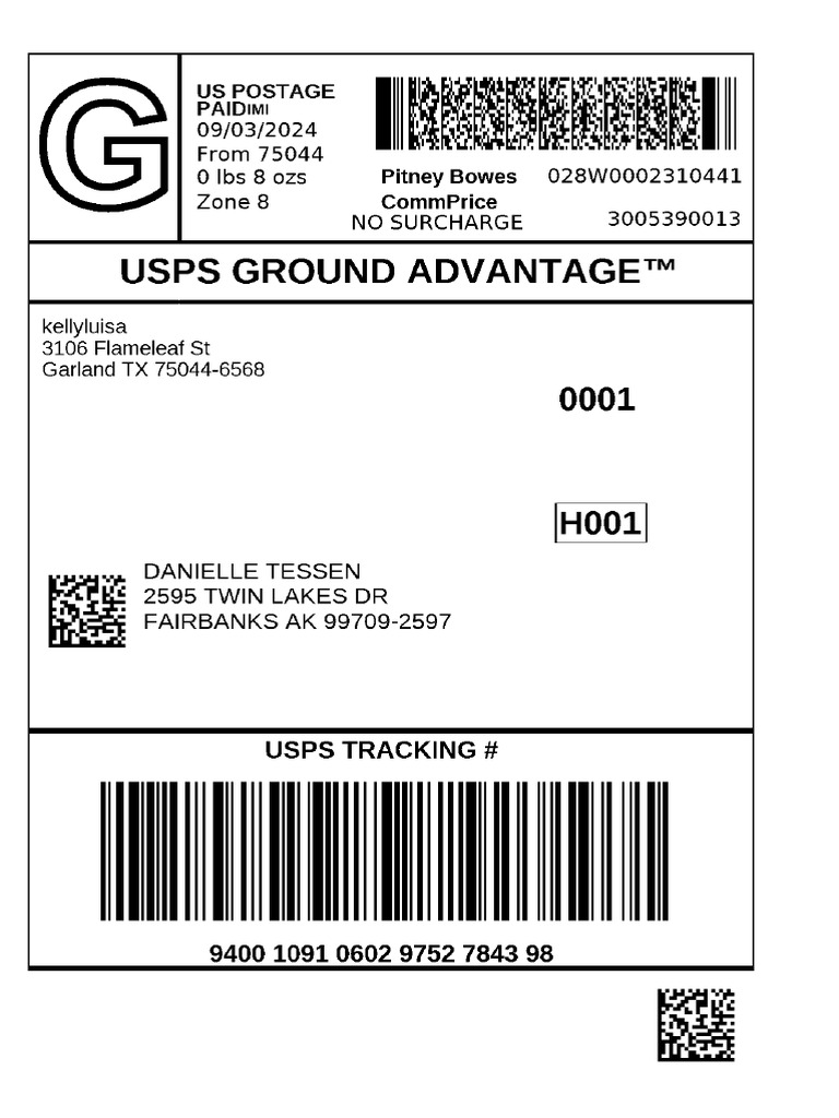 Danielle Tessen - Shipping Label | PDF