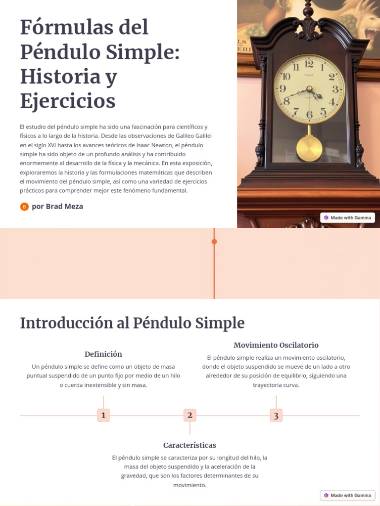 Péndulo Simple Presentación | PDF | Péndulo | Oscilación