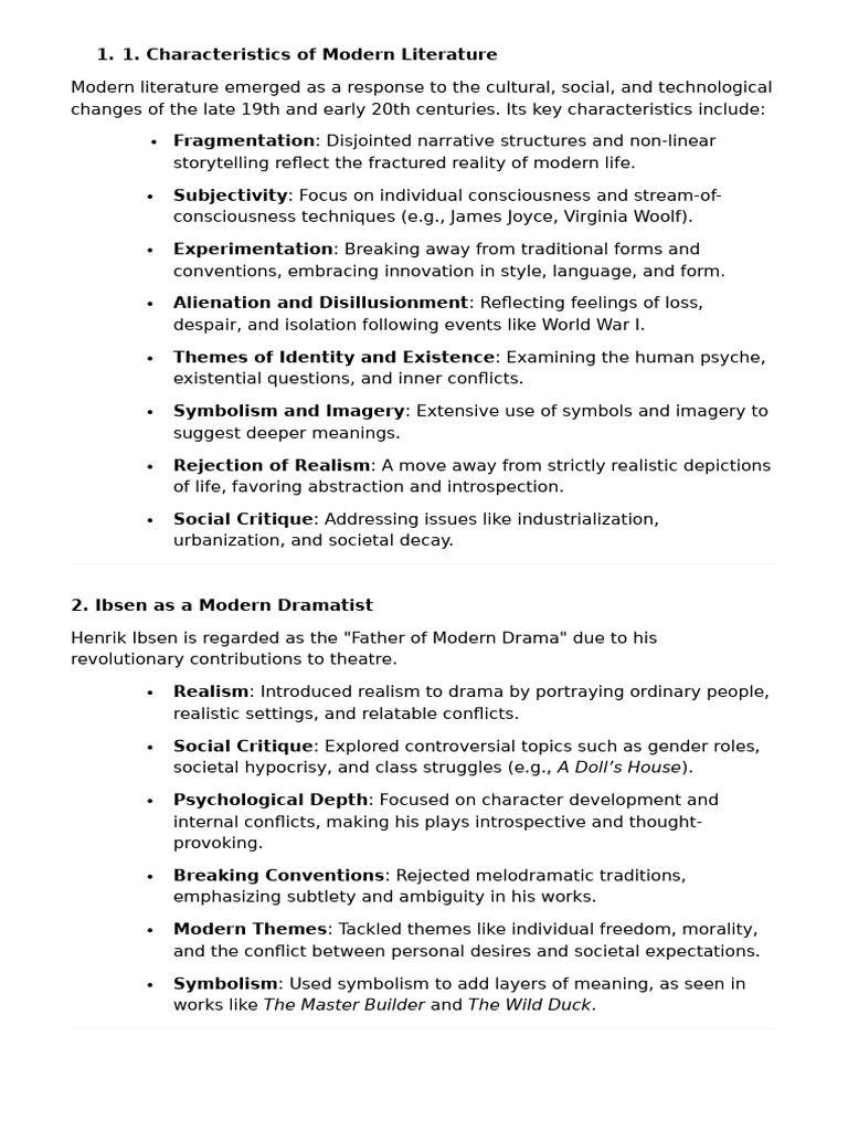 Modern Drama | PDF | Henrik Ibsen | Realism (Arts)