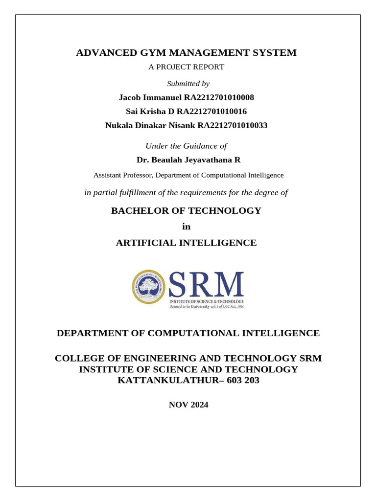 DBMS Advanced Gym Management System Report | PDF | Database Transaction ... DBMS Advanced Gym Management System Report | PDF | Database Transaction ...