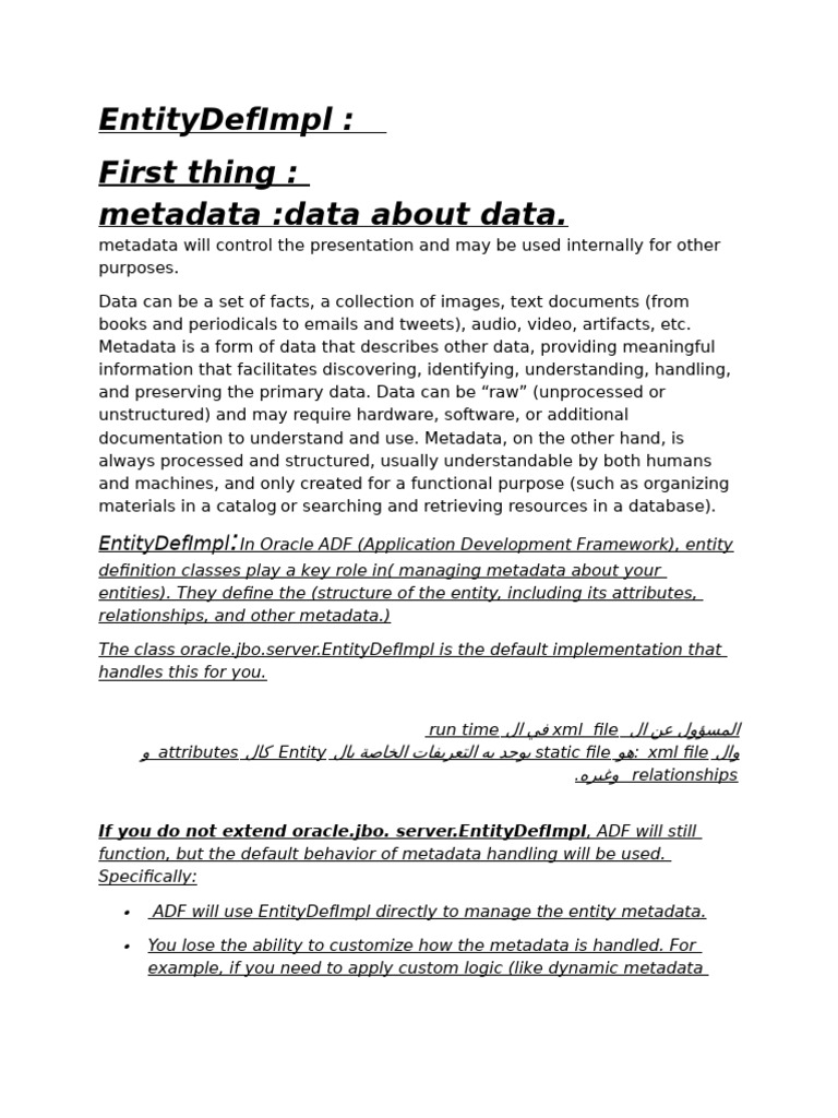 Entity Def Impl | PDF | Metadata | Databases