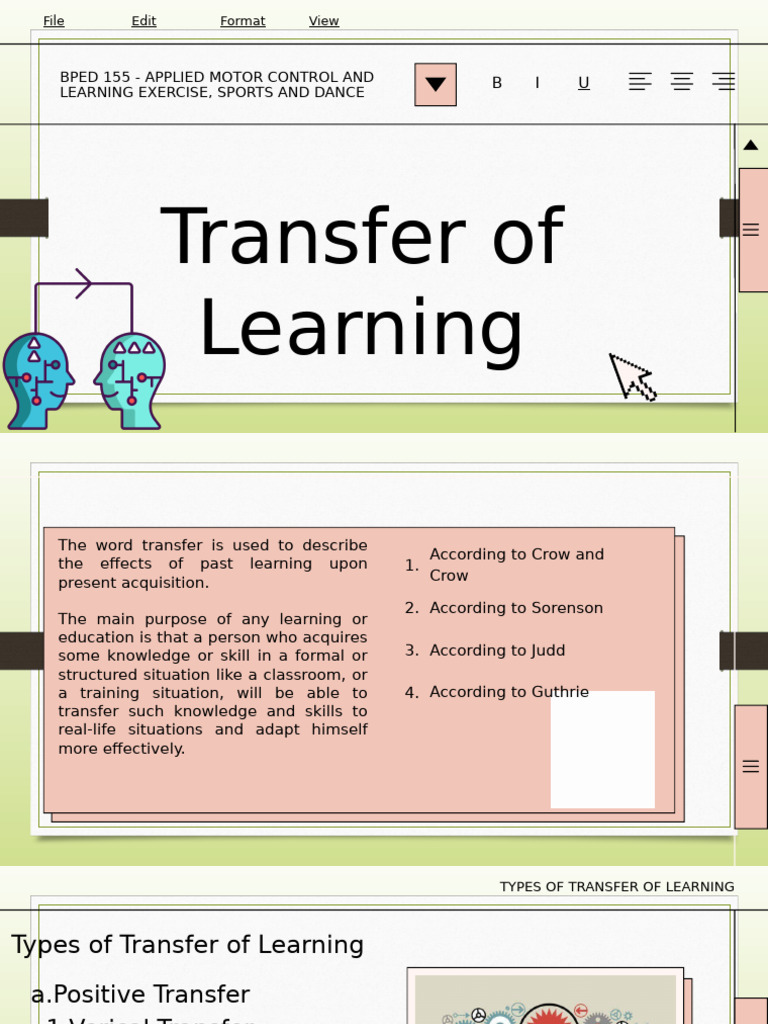 Transfer of Learning | PDF | Learning | Education Theory