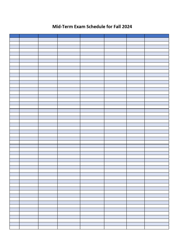 Mid Term Schedule Fall 2024 Final | PDF