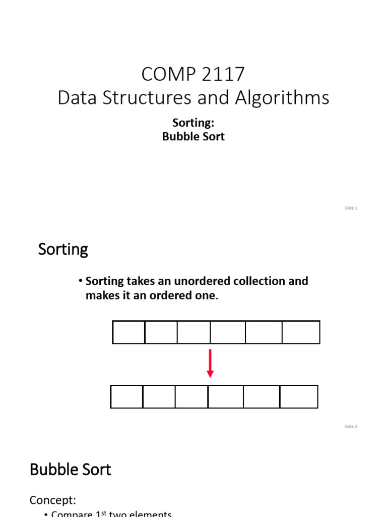 DS Lecture 12 Sorting (Bubble Sort) | PDF