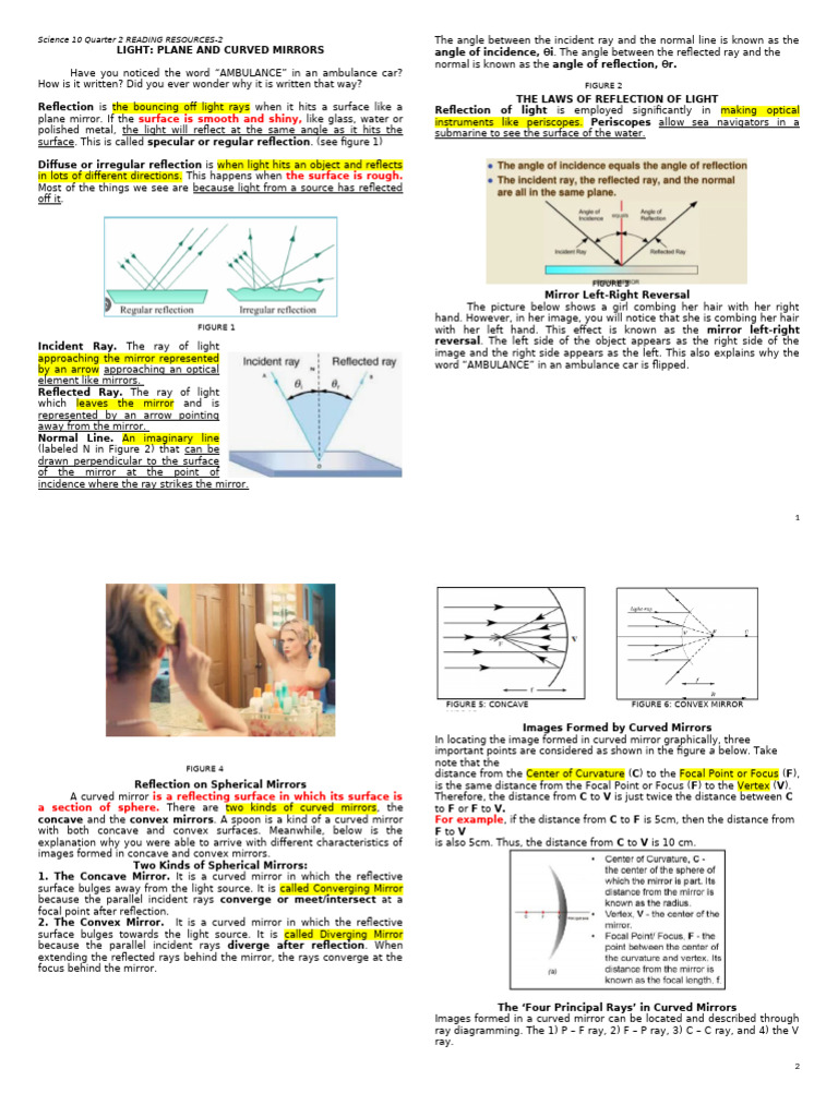 High School Physics: Mirrors | PDF | Mirror | Optics