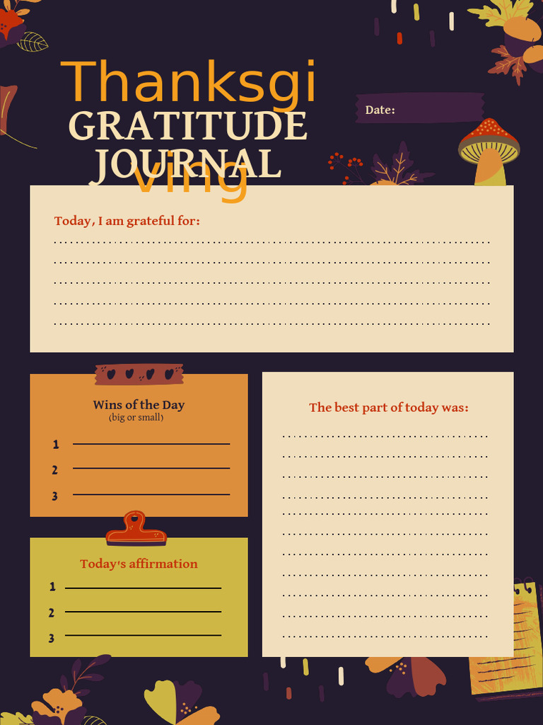Thanksgiving Gratitude Journals | PDF