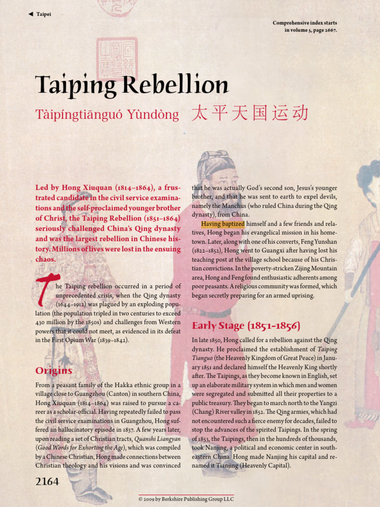 Taiping Rebellion | PDF | Qing Dynasty | China