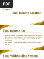 Chapter 5 - Final Income Taxation | PDF | Dividend | Taxes