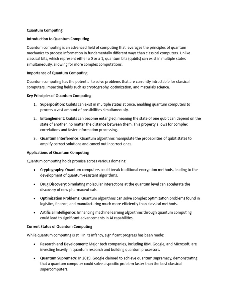 Quantum Computing | PDF | Quantum Computing | Computing Quantum Computing | PDF | Quantum Computing | Computing