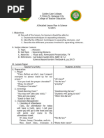 Lesson Plan in Science 6 - Separating | PDF | Filtration | Mixture