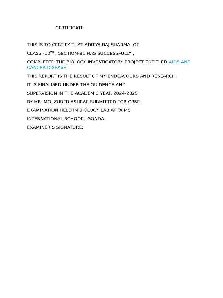 Bio Certificate | PDF