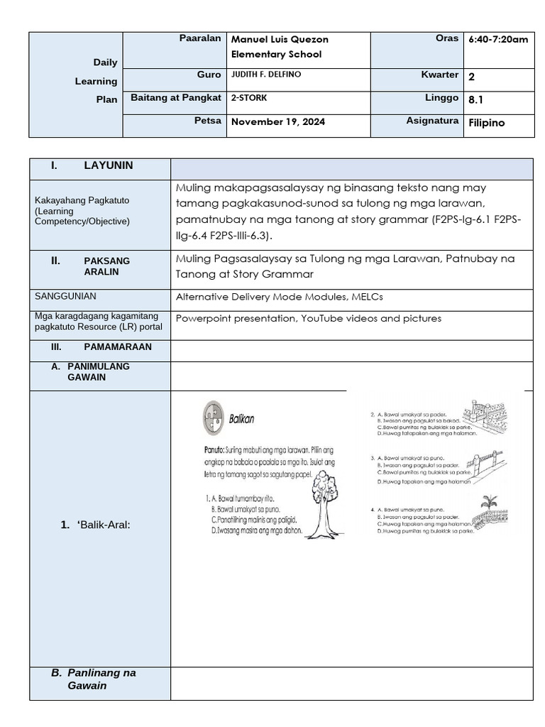 Fil Q2 DLP Week8 Day1 | PDF
