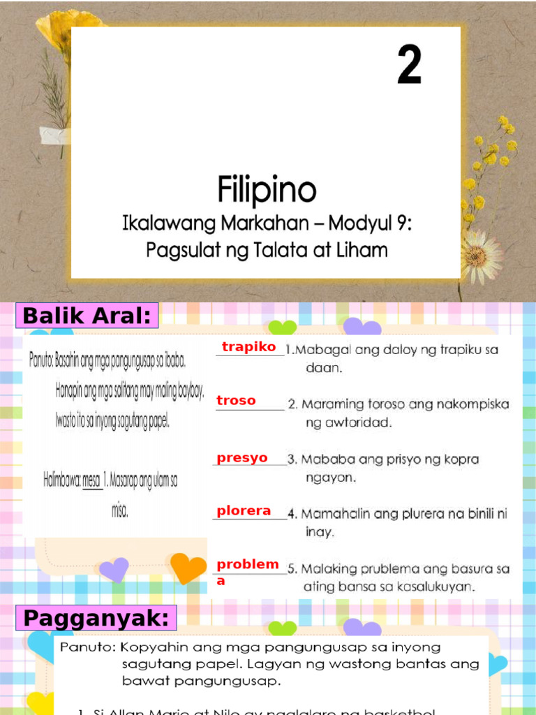 Filipino Q2 WEEK 9 - DAY1 5 | PDF
