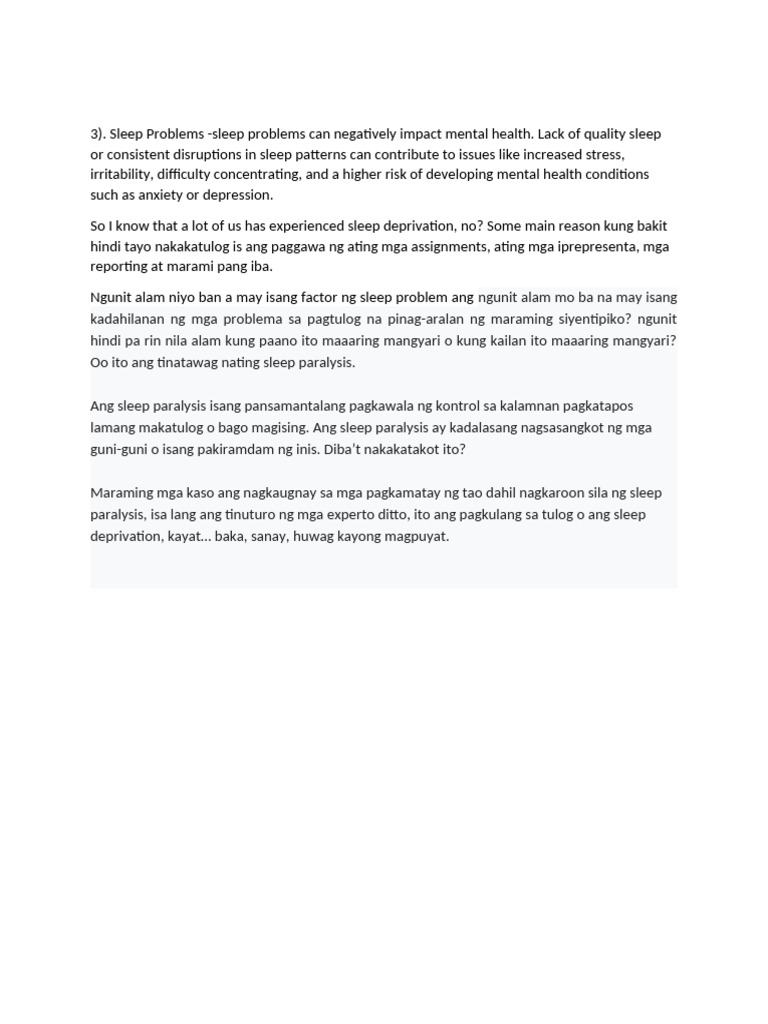 Reporting Script For Tommorow at Mapeh | PDF | Anger | Sleep