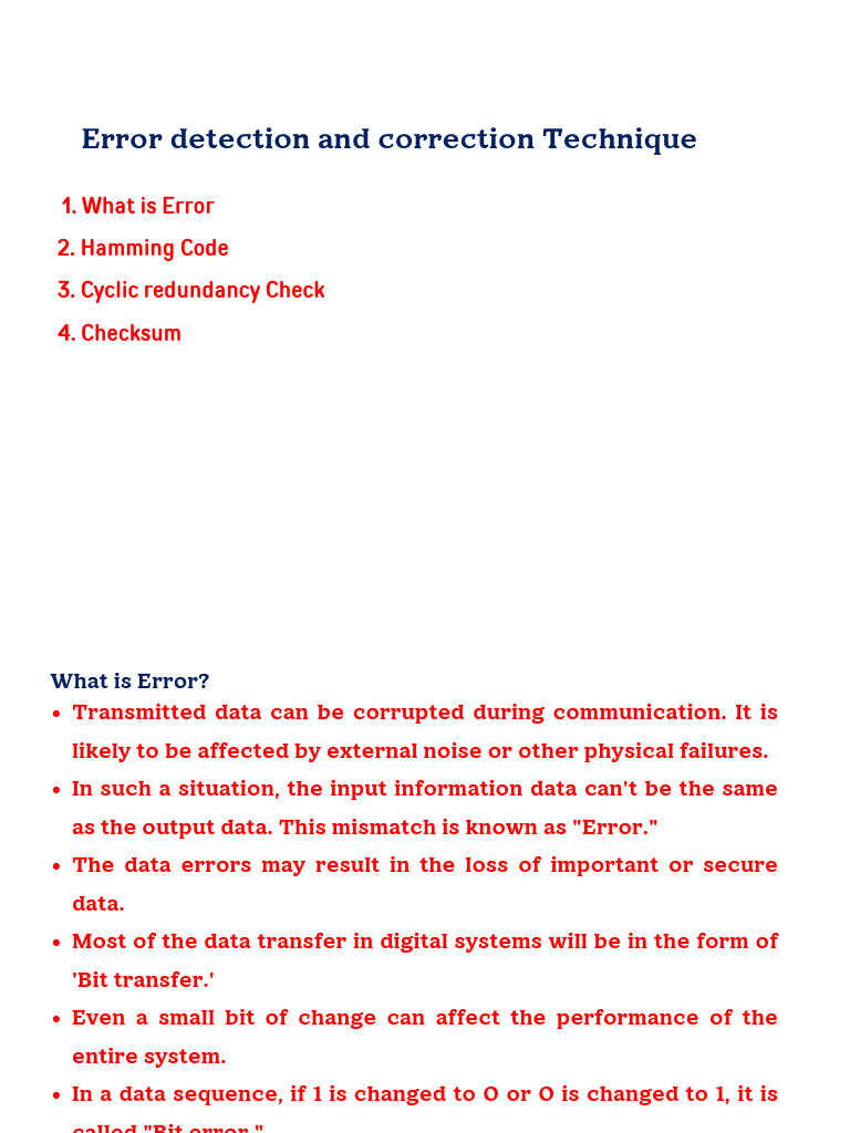 Error Detection and Correction Final1.pptx - 20240718 - 130938 - 0000 | PDF