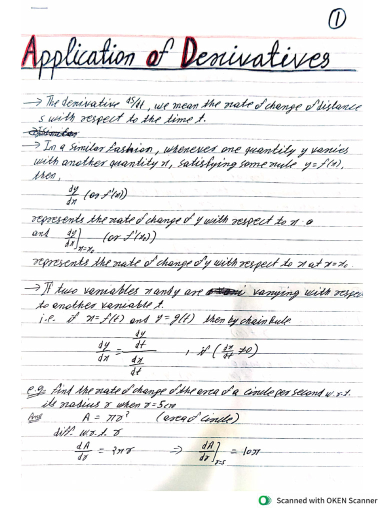 Application of Derivatives | PDF