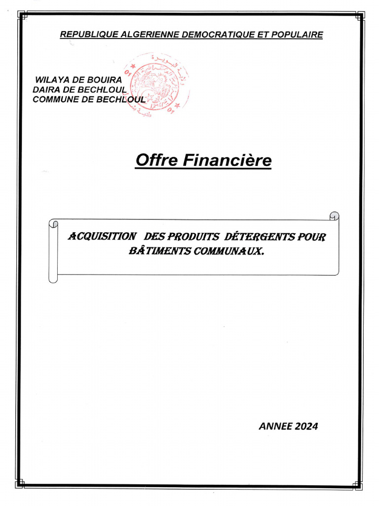 Offre Finanacière N° 71 | PDF