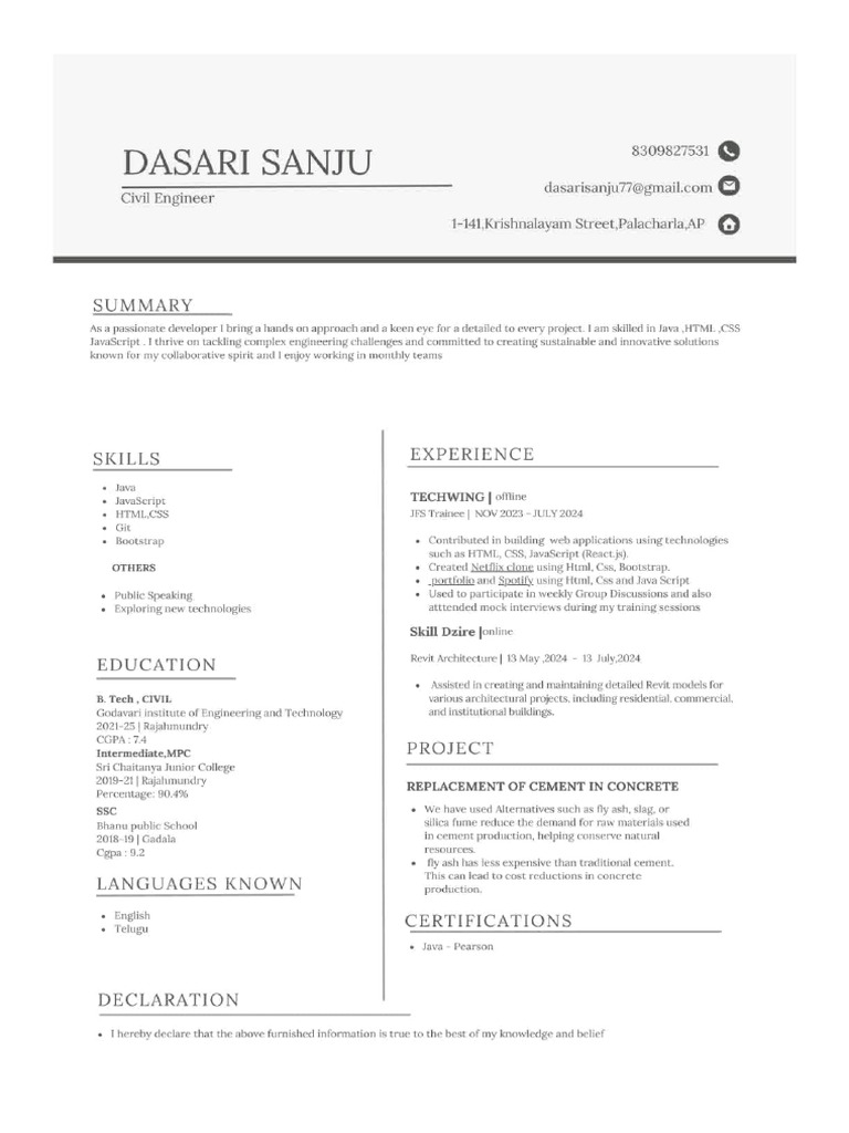 Sanju Dasari Resume | PDF