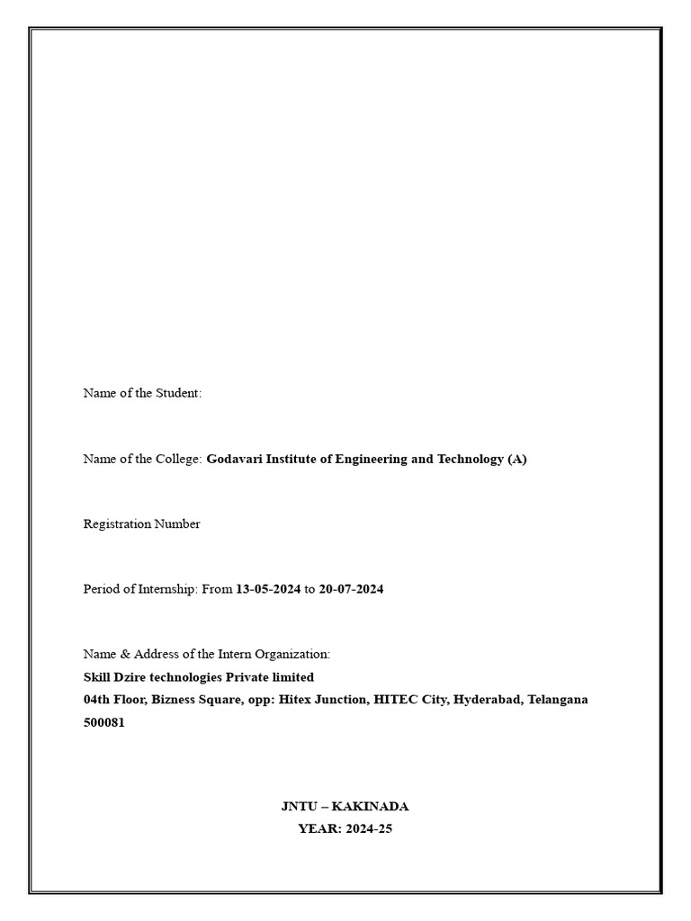 Internship Report Book Sample SANJU | PDF | Autodesk Revit | Building ...