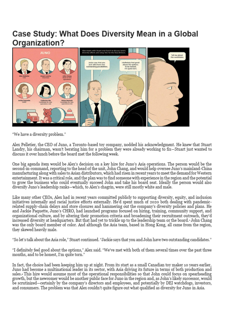Diversity and Inclusion Case Study | PDF | Standard Chinese | China