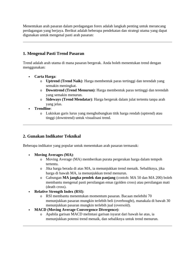 Strategi Menentukan Arah Pasaran | PDF