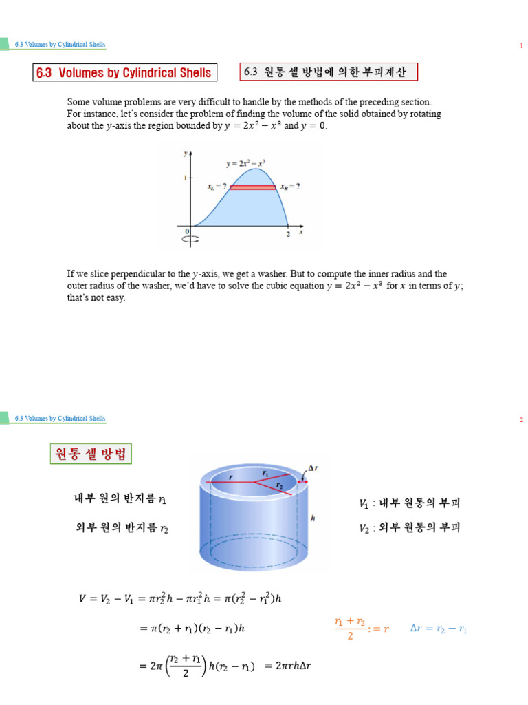 Lect 06-1 (6.3 Volumes Shells) | PDF