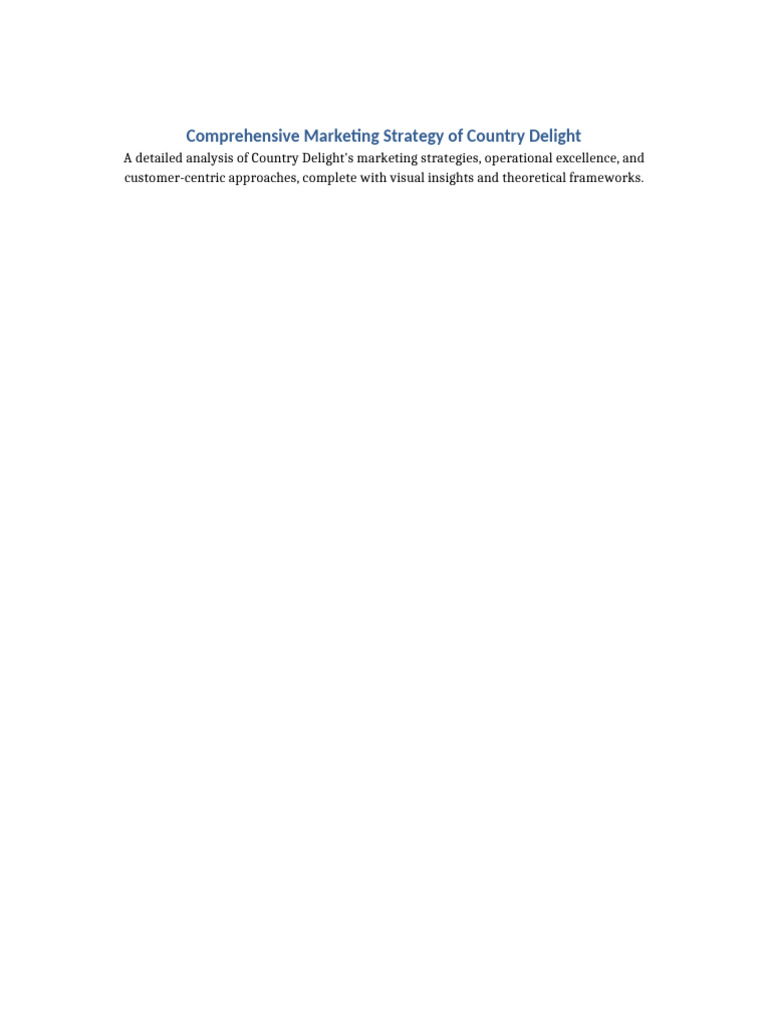 Country Delight Marketing Strategy Analysis | PDF | Marketing Strategy ...