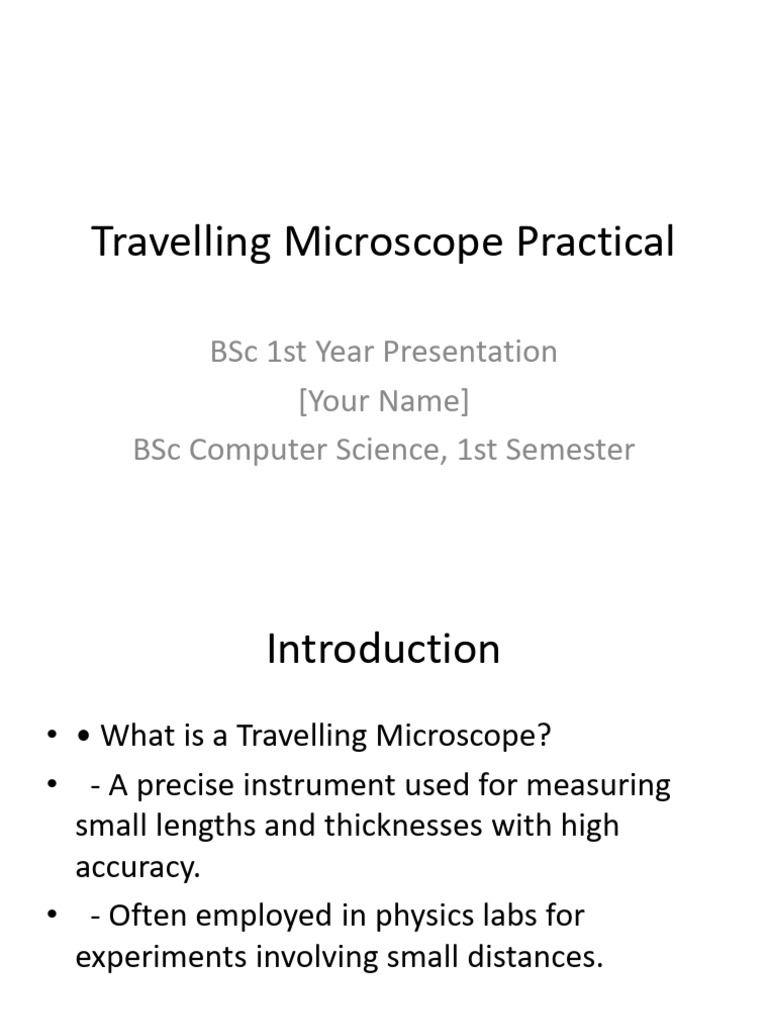Travelling Microscope Practical | PDF | Accuracy And Precision | Optics