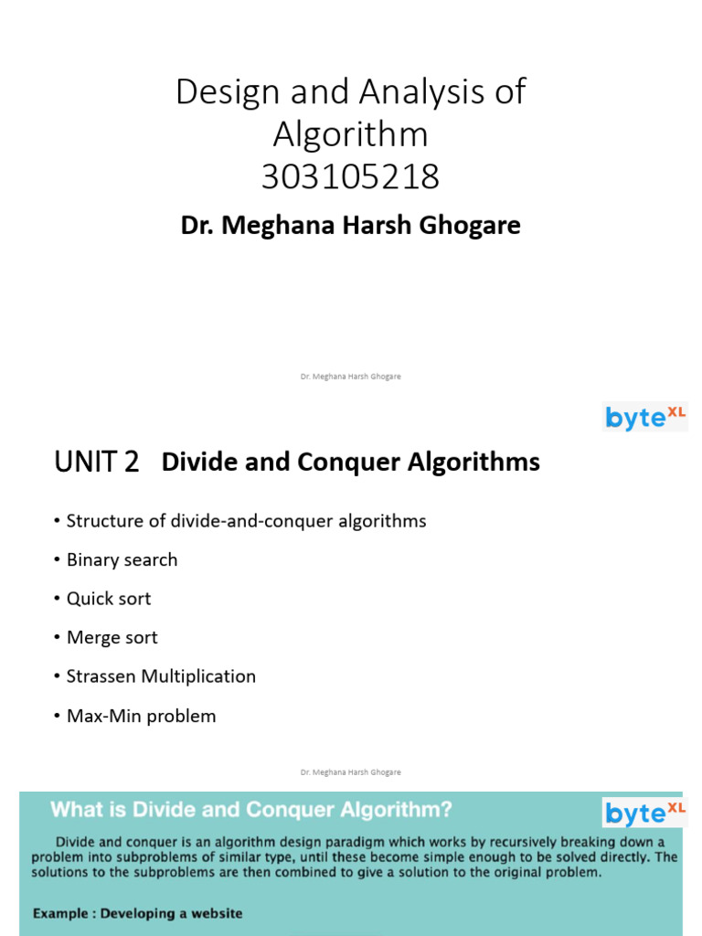 Unit-2 Daa | PDF | Mathematical Logic | Computer Programming