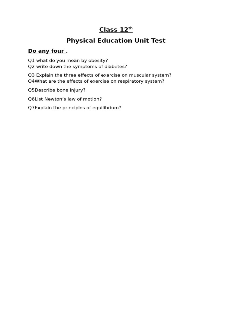 Class 12th Physical Education | PDF