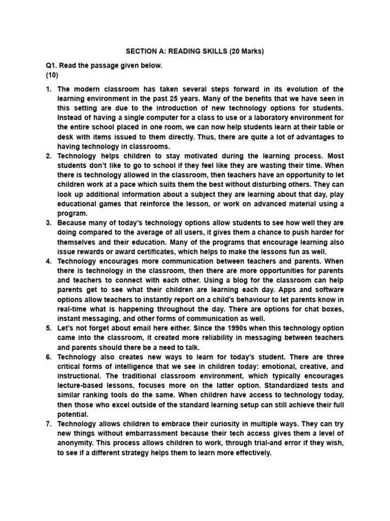 Sample Paper | PDF | Classroom | Learning