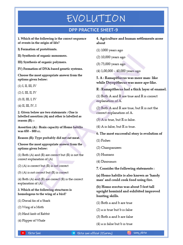 EVOLUTION | PDF | Evolution | Natural Selection