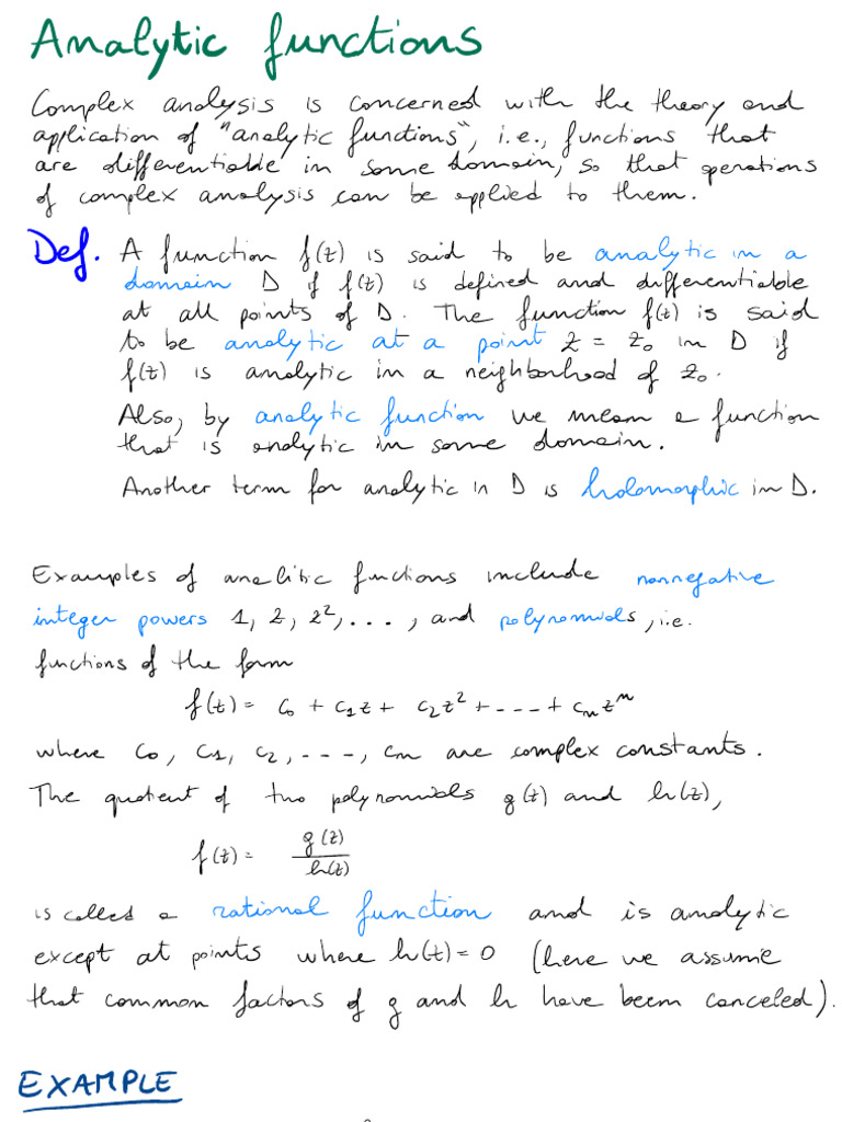 Notes Complex Analysis 2 | PDF | Complex Analysis | Holomorphic Function