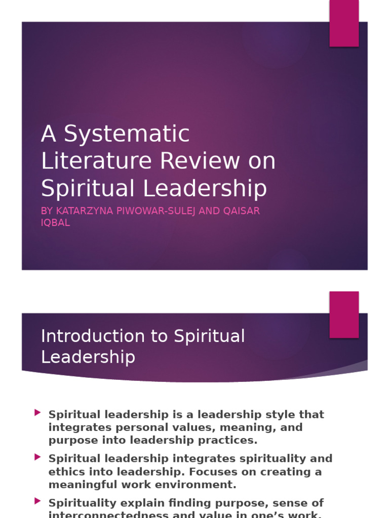 Spiritual Leadership Systematic Review Presentation | PDF | Leadership ...