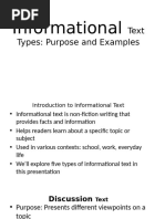 ENGLISH 5 Q2 W3 Informational Text - Types by Sir Rei Marasigan | PDF ...
