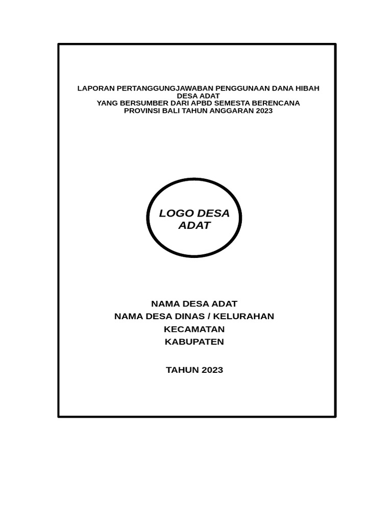 Contoh Kelengkapan LPJ 2023 (THP 1 Dan 2) | PDF