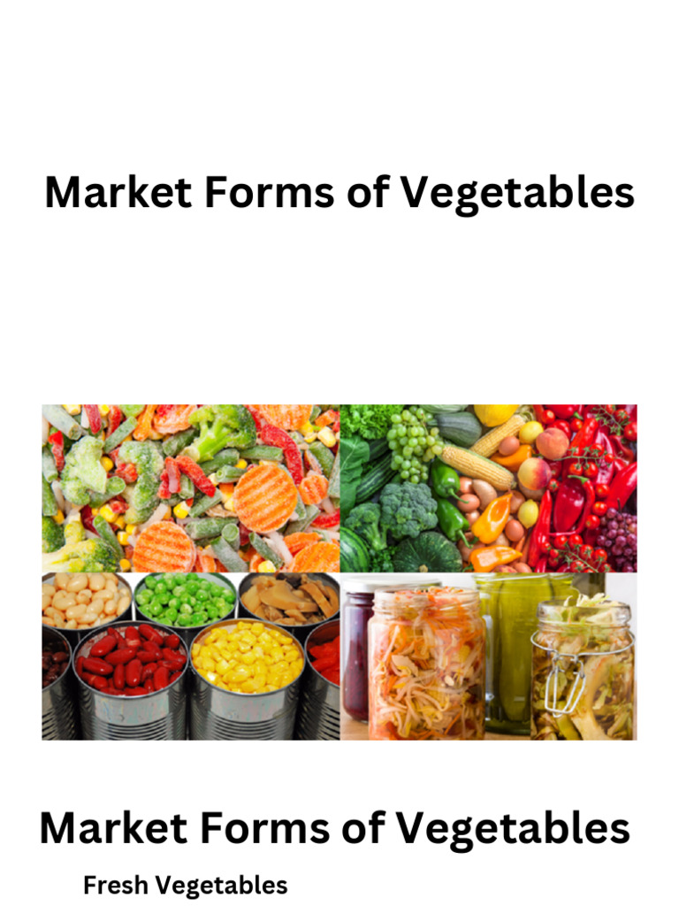 Market Forms of Vegetables | PDF