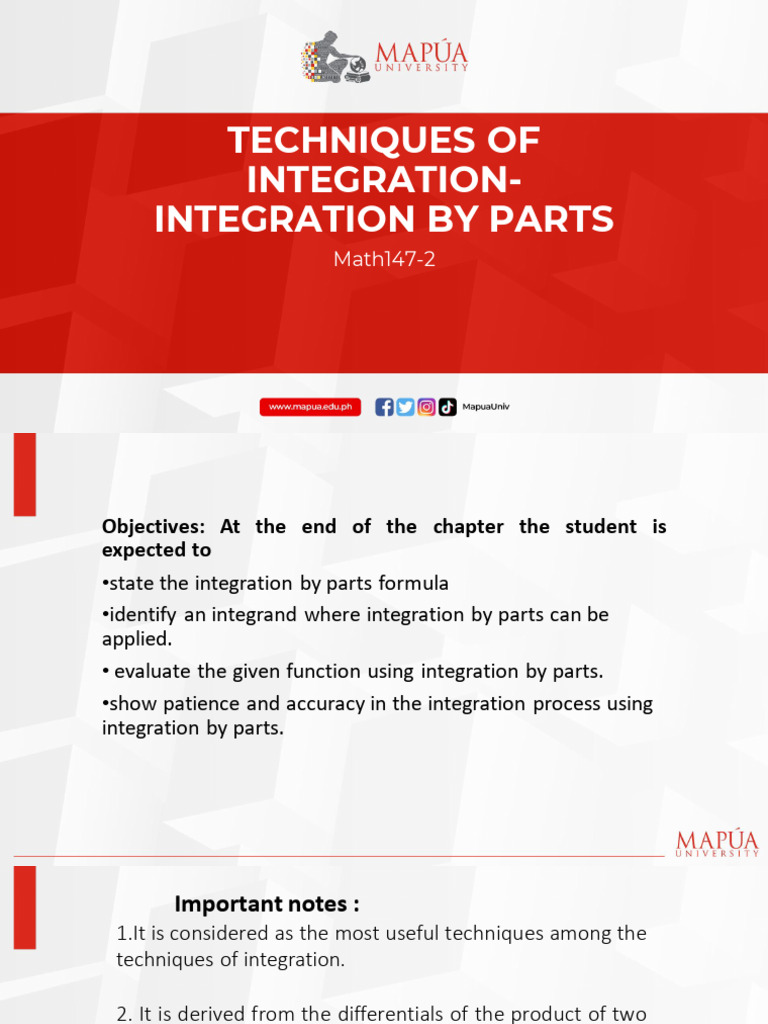 Integration by Parts | PDF