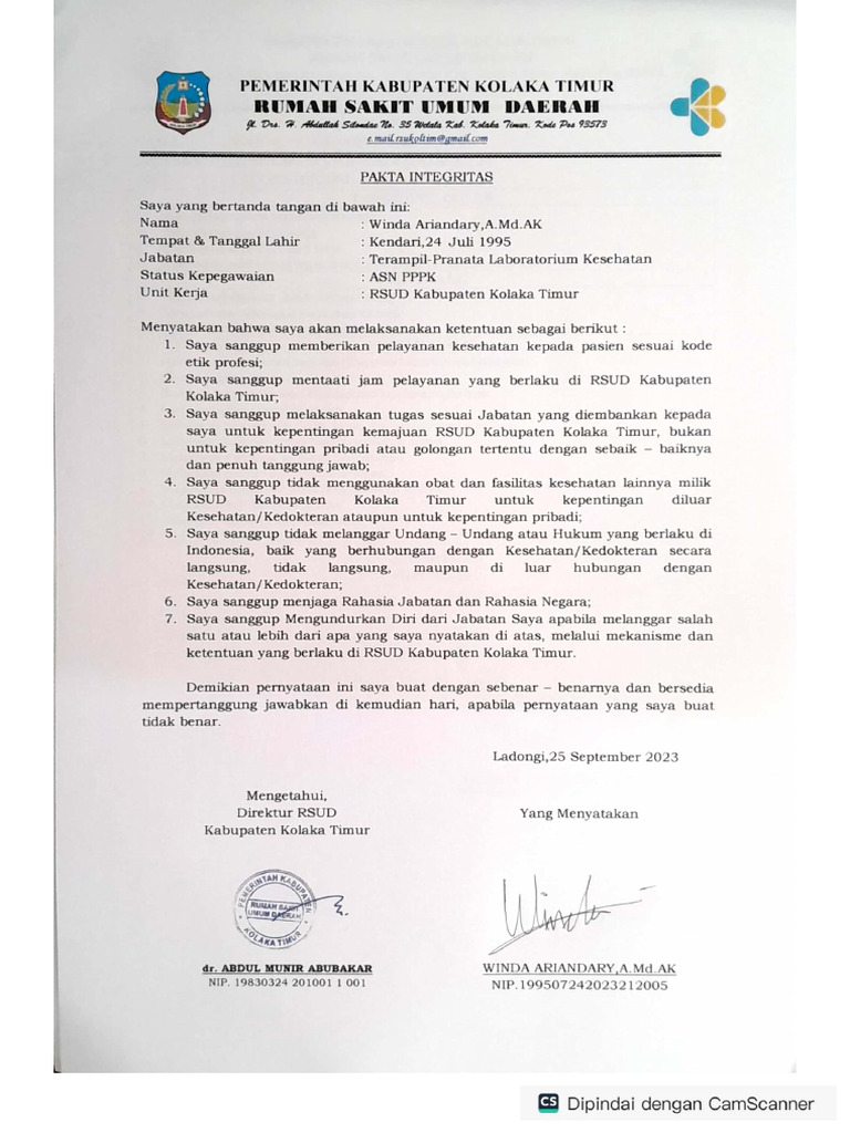 Pakta Integrita | PDF