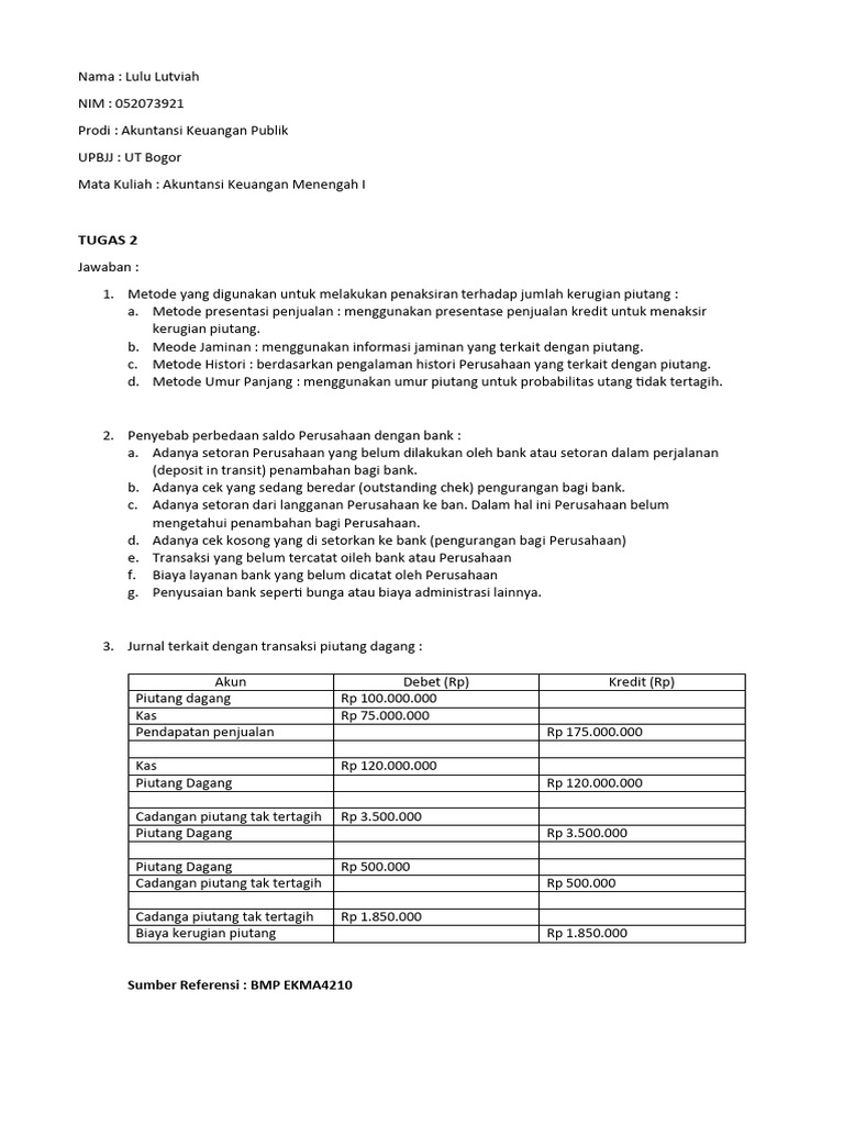 Tugas 2 Akuntansi Keuangan Menengah | PDF