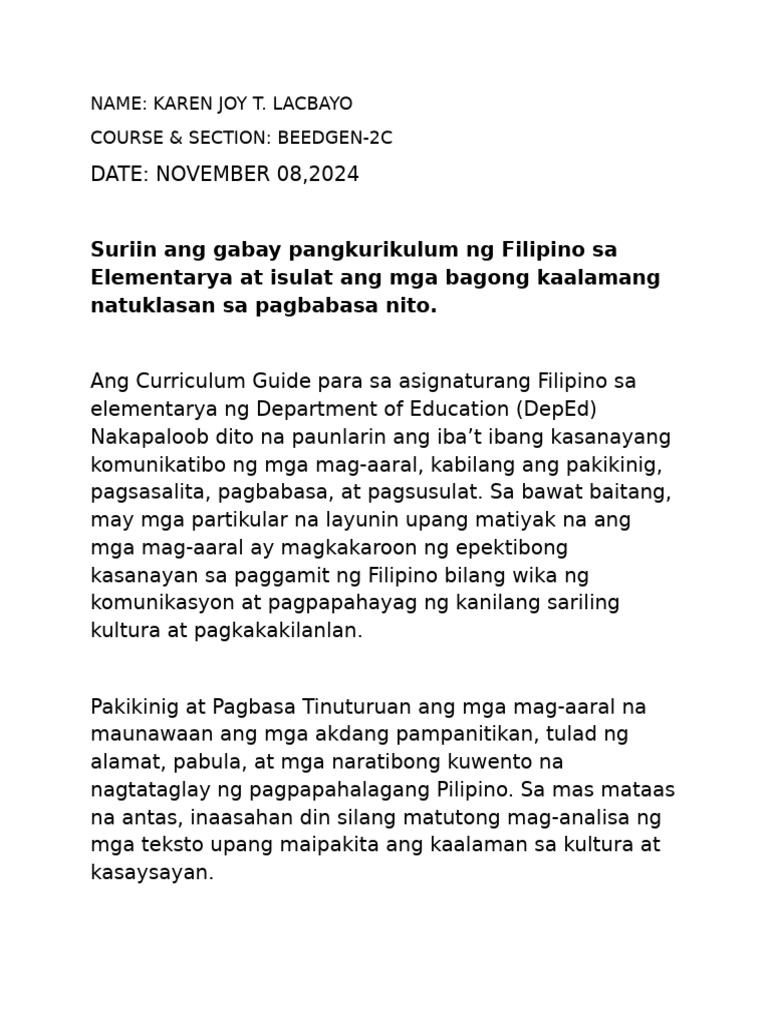 Curriculum Guide | PDF
